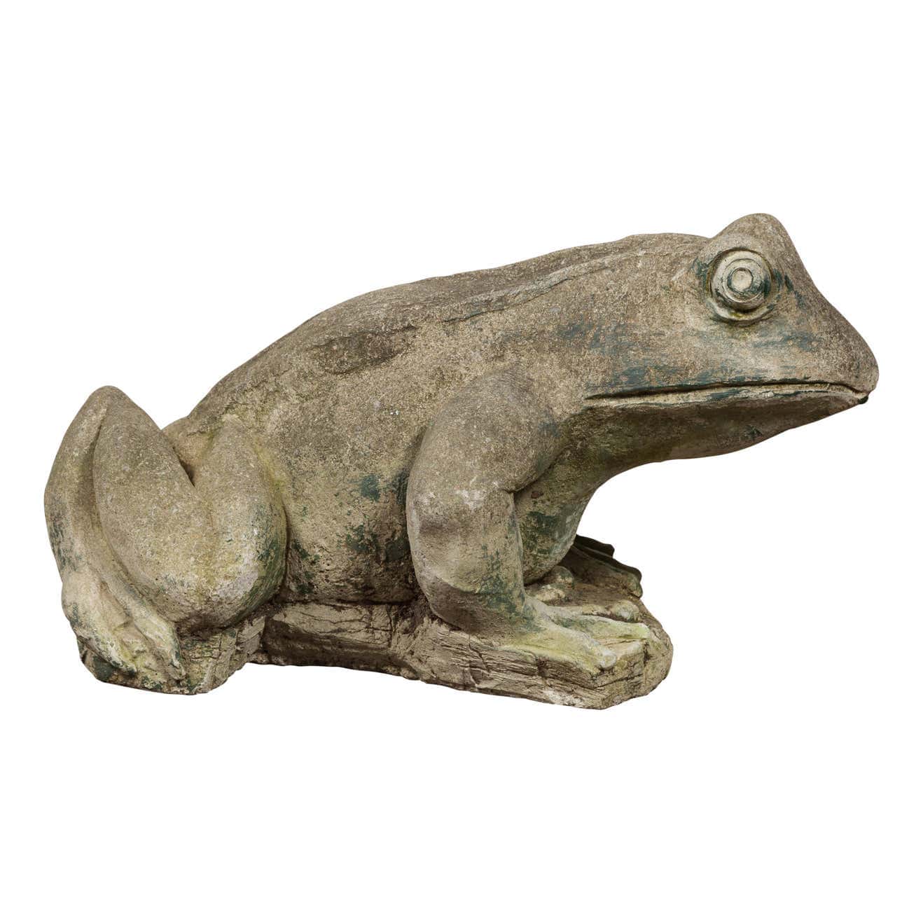 American Giant Stone Frog with Patina, Originally Used as a Fountain ...