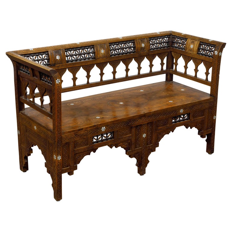 Moroccan upholstered bench store