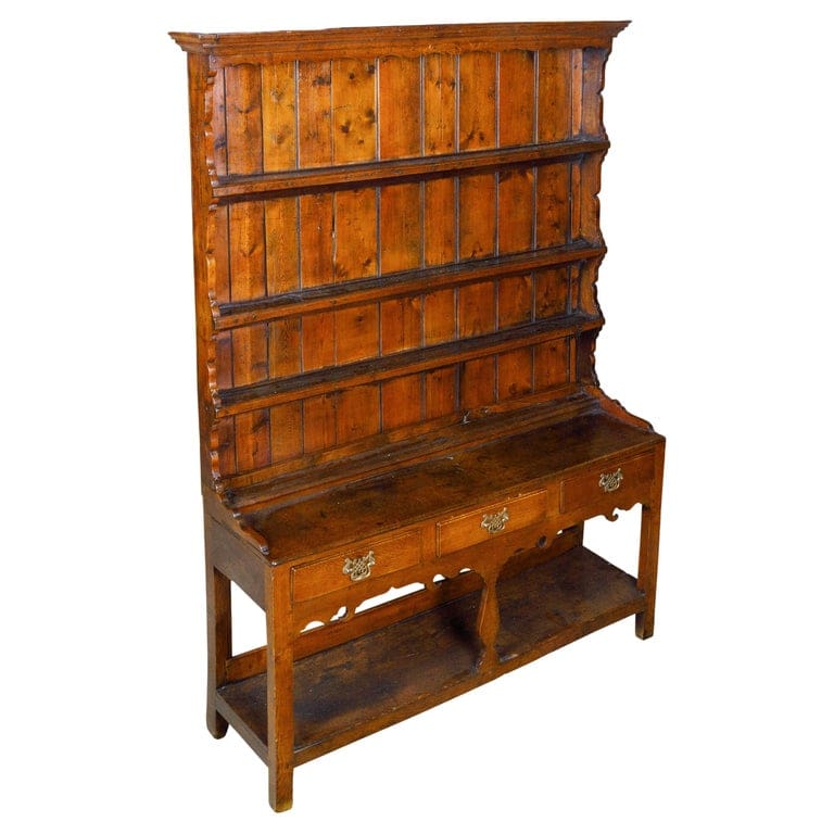 Welsh Country Cupboard Dresser with Open Shelves and Three Drawers ...